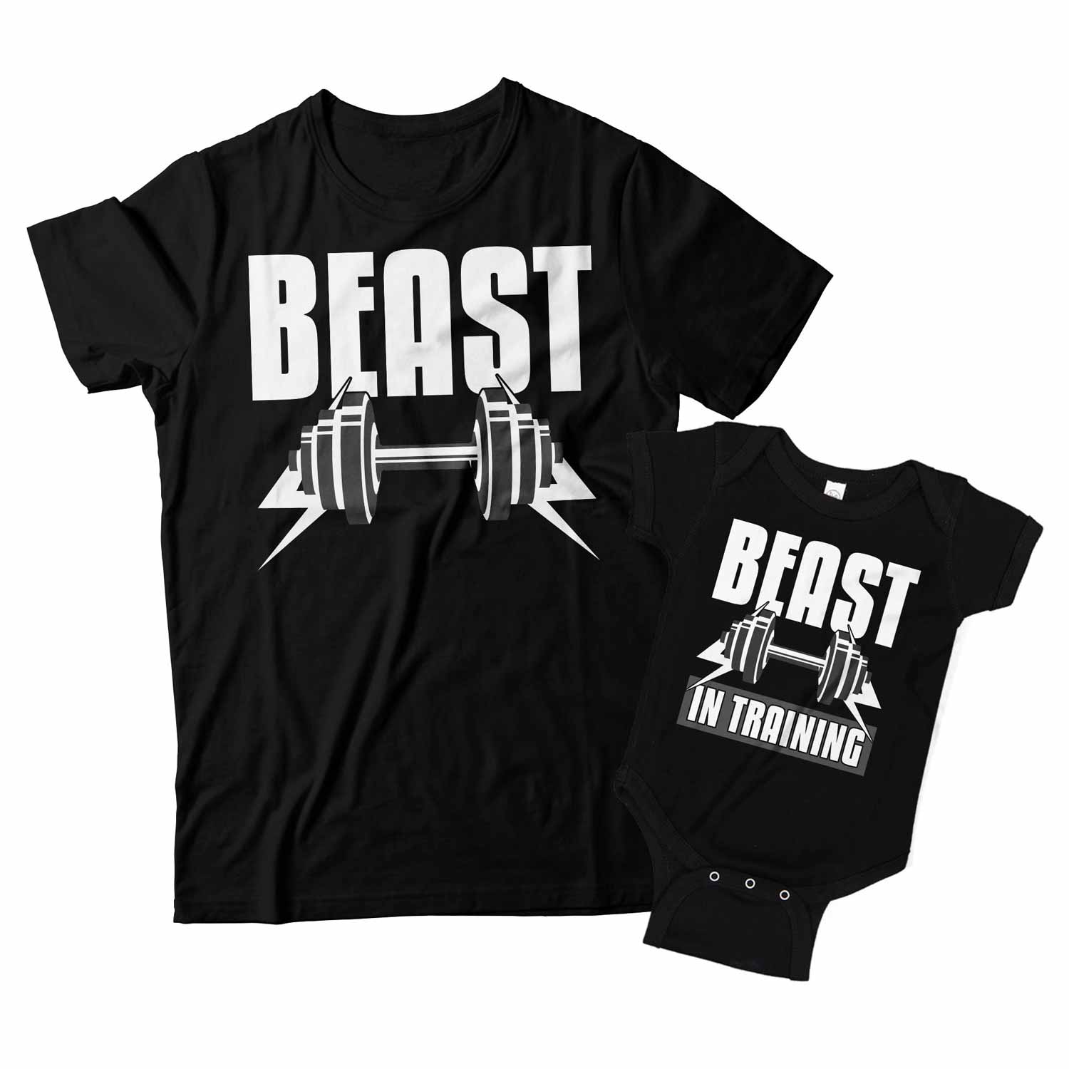 Beast and Beast in Training Matching Dad and Child Shirts